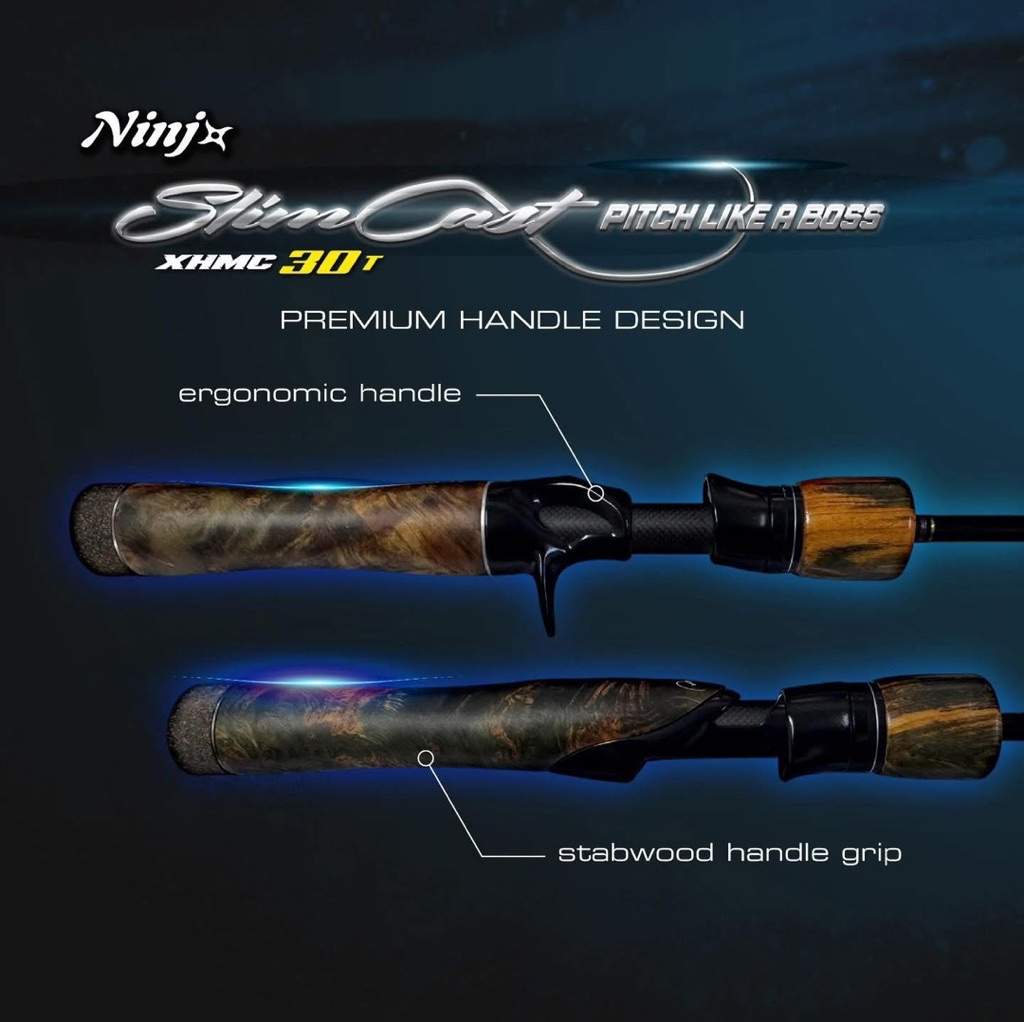 NINJA SLIM CAST Pitch Like A Boss Single Hand Baitcast & Spinning Rod ...