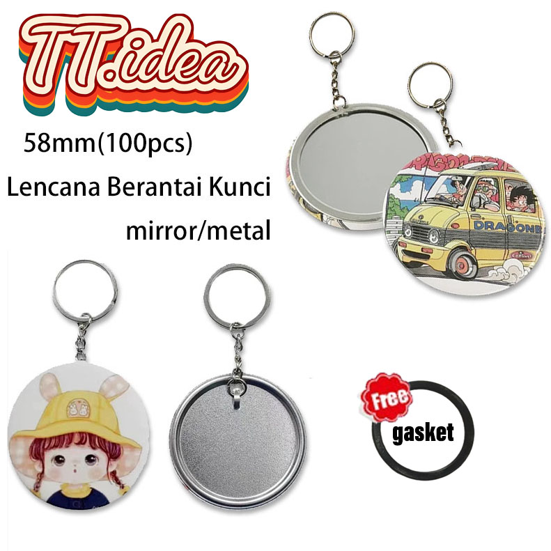 58mm 100pcs button badge keychain 58mm matte surface metal back button ...