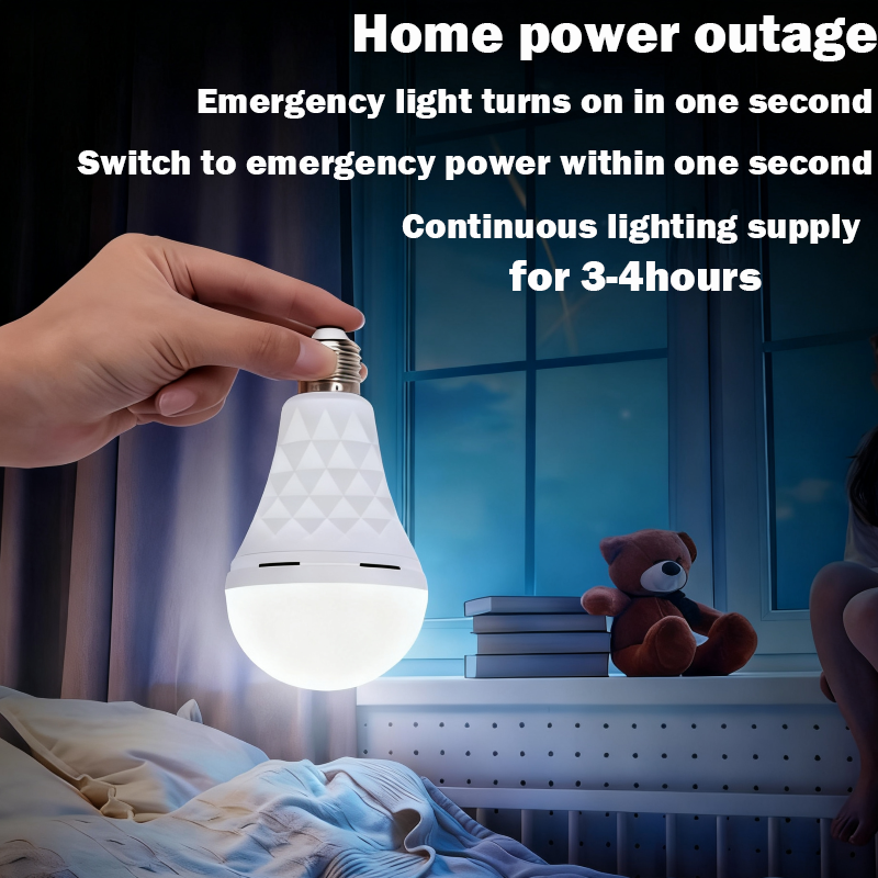 【Auto On When Power Cut】Emergency Light Bulb E27 Rechargeable ...