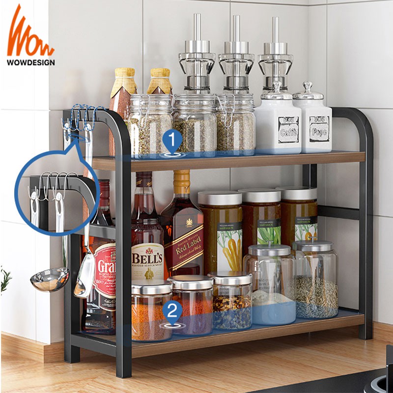 Kitchen Storage Rack Spice Rack Kitchen Rak Rempah Rak Serbaguna ...