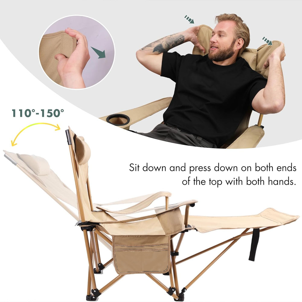UtanKing™ Healing Chair with Leg Rest Foldable Camping Reclining ...