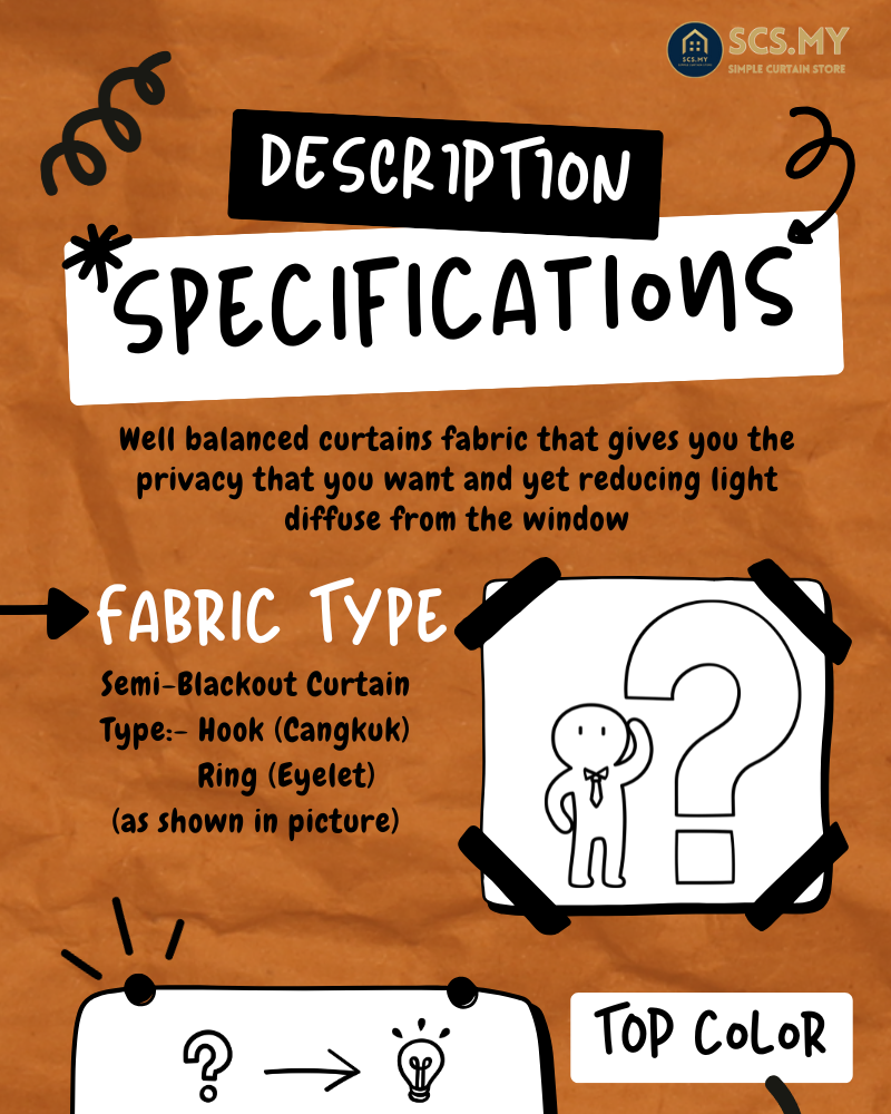 SCS.MY Y1 Yasmine Hotel-grade Blackout Curtain / Ready Made / Soft-touch / Linen Texture Hook ...