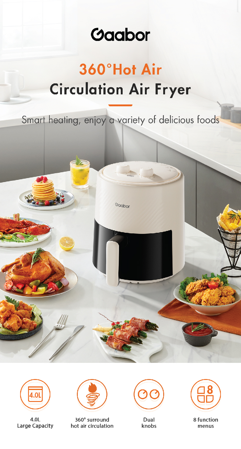 Gaabor Air Fryer 4L Oven 8 Menu Function Non-Stick Coating Oil-Free ...