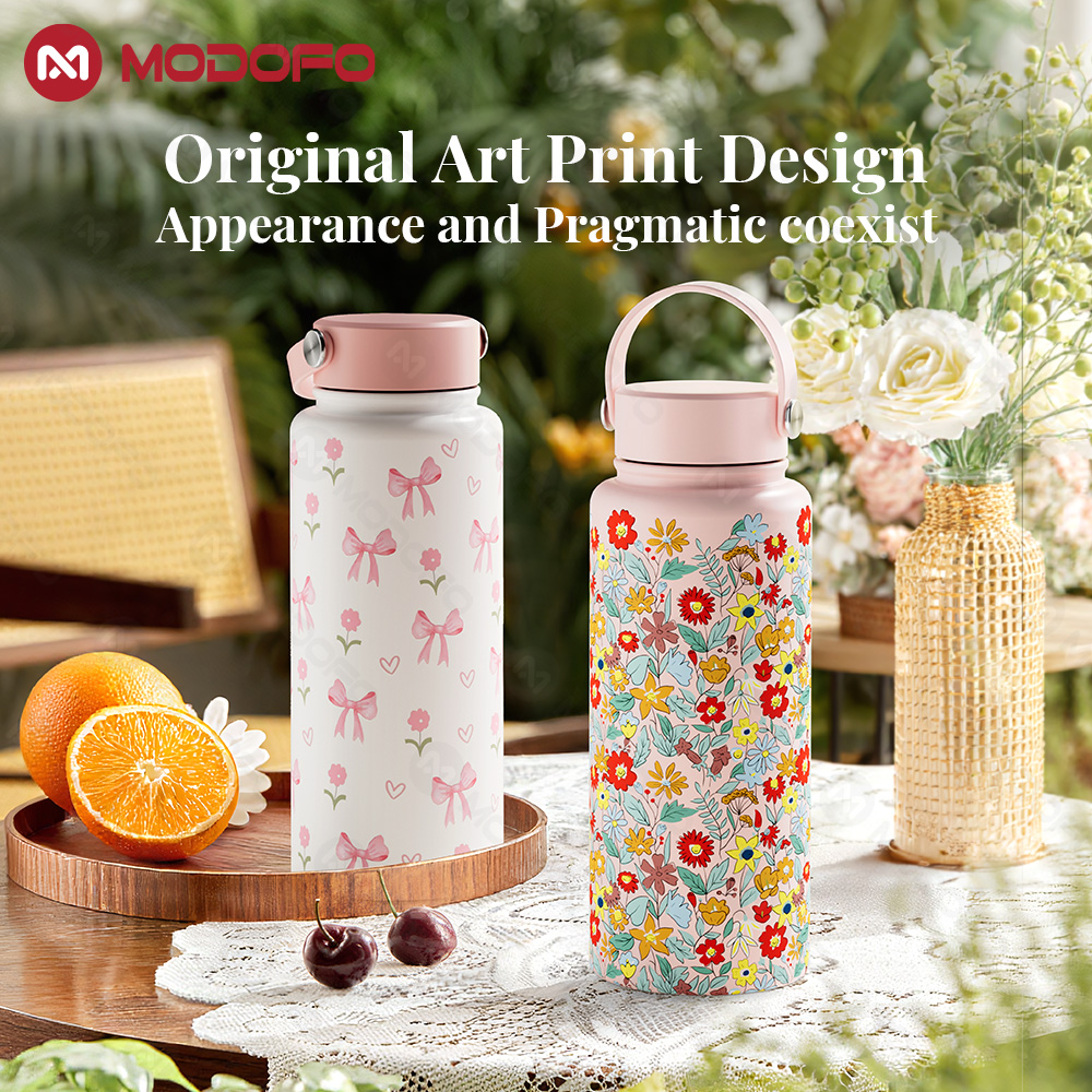 MODOFO 1000ML Insulated Tumbler Thermos Bottle Aesthetic Tumbler ...