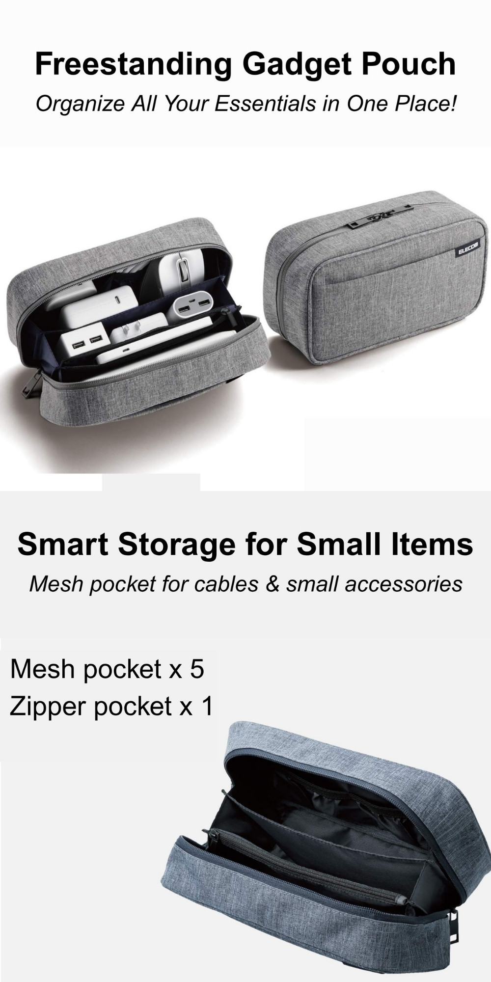 ELECOM 'GP14' Travel Gadget Pouch / Series 14 / Powerbank / Smartphone ...