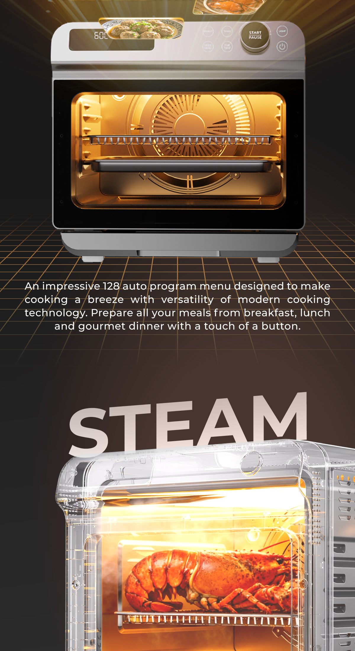 PerySmith AI25 25L Smart Steam Oven 3-IN-1 AI Series | Shopee Malaysia