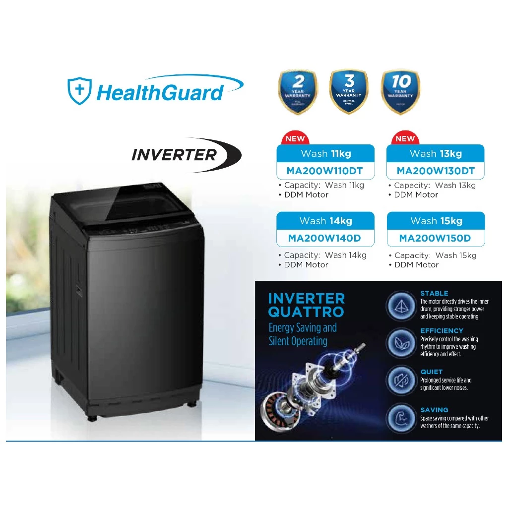 [FREE SHIPPING] Midea/Toshiba/Haier Inverter 5 Star Fully Auto Top Load ...