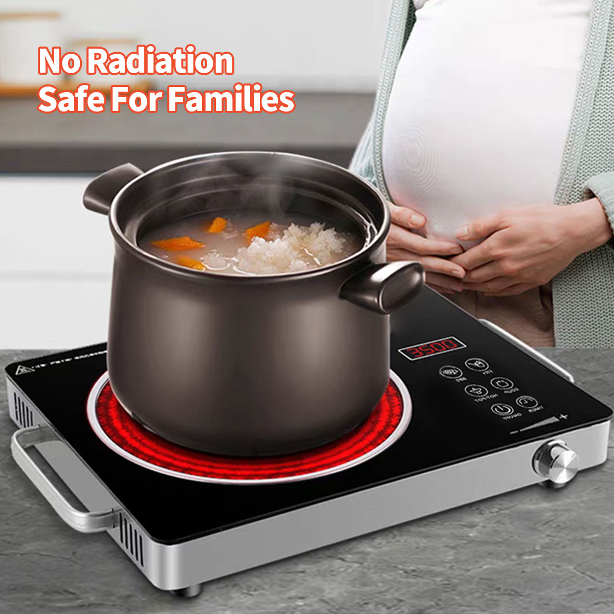 IREMMO 3500W Infrared Ceramic Induction Cooker Fast Heating No EM ...