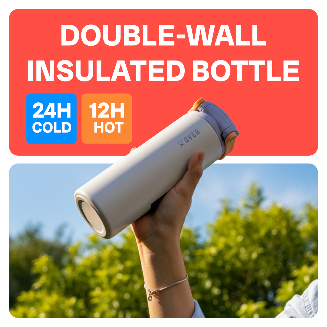 OVER Wave 2.0 Thermo Two Lid Flask Durable 316 Stainless Steel 700ML ...