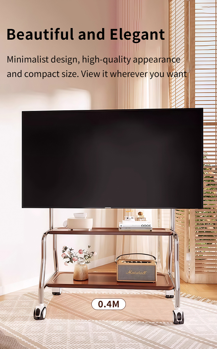 Stainless steel TV stand 32-75 inches, simple TV hanger, movable TV ...