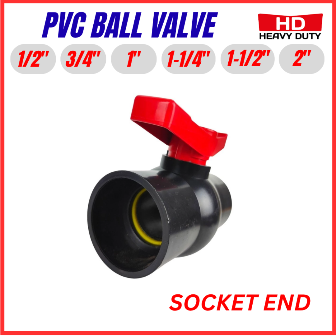 PIXO HEAVY DUTY PVC Compact Ball Valve Socket End & Threaded [1/2" 3/4 ...