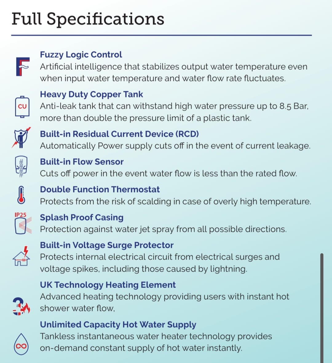 CENTON Multipoint Instant Shower Water Heater - Forza FR255 Series | 5 ...