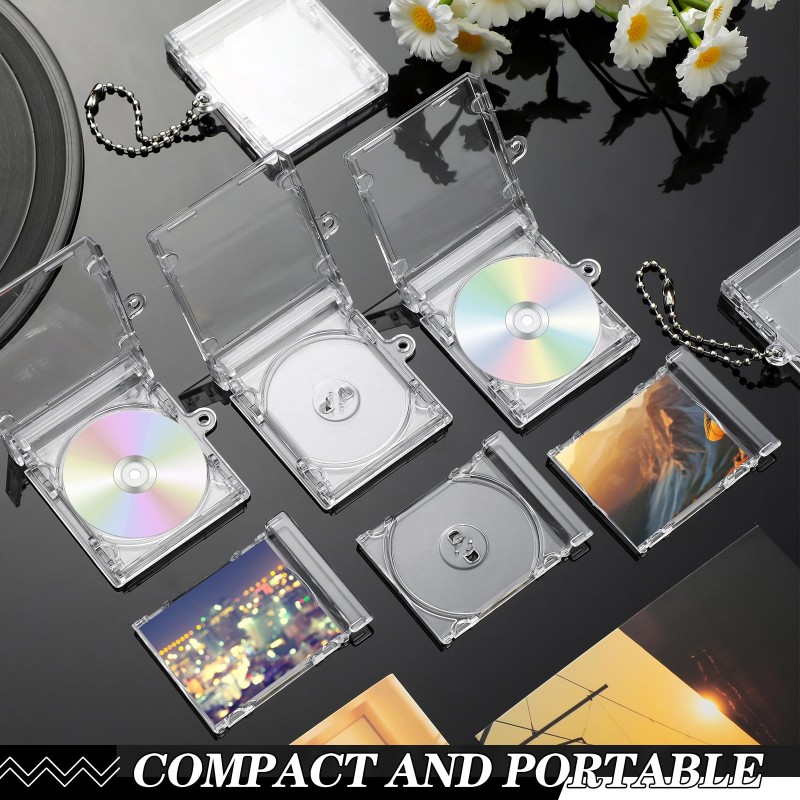 4Sets Mini Blank Album CD Case Keychain DIY Blank Album Pendant For ...