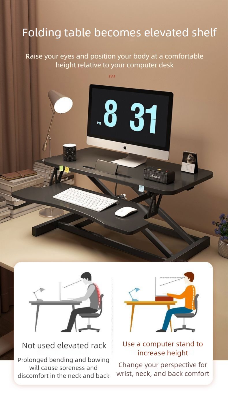 Adjustable Lifting Standing Desk Elevated Rack Workbench Computer Desk ...