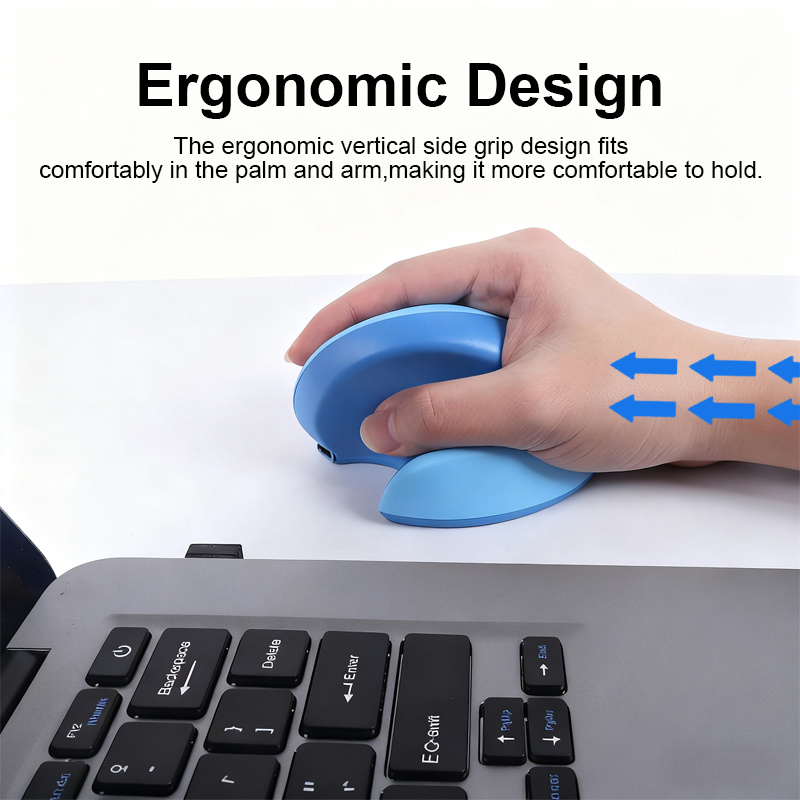 Actual Vertical Wireless USB Mouse, Ergonomic Design, Rechargeable ...