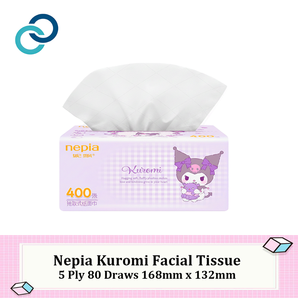 NEPIA KUROMI 3 Ply Facial Tissue (120mm x 176mm) 100 Sheet/ Bag ...