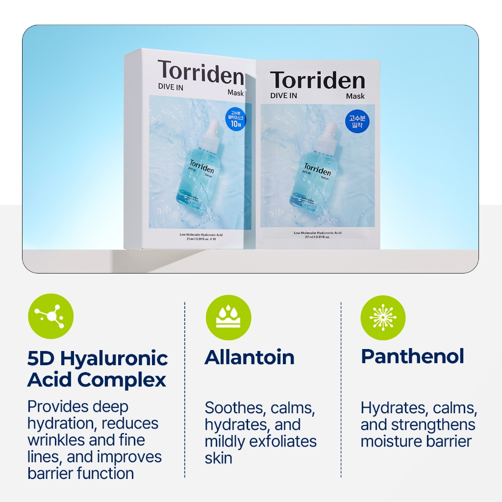 Masker Asid Hyaluronik Molekul Rendah 10 keping - Lembapan Harian ...