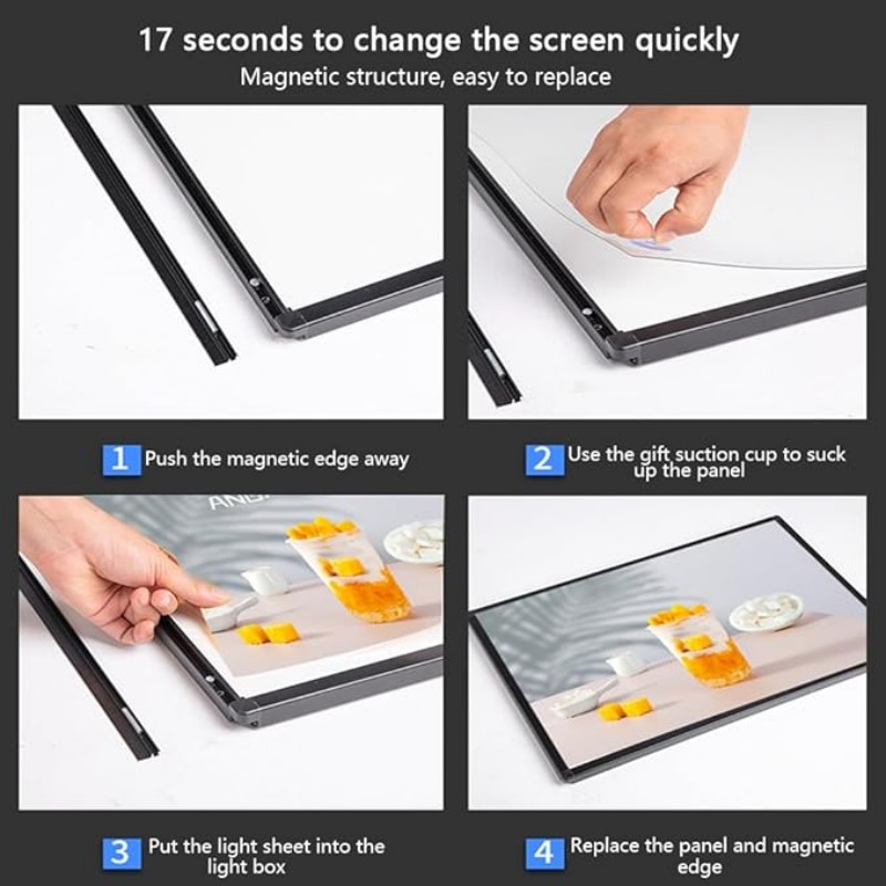 Menu Board Display Screen Wall-Mounted Menu Board Frame Light Box ...