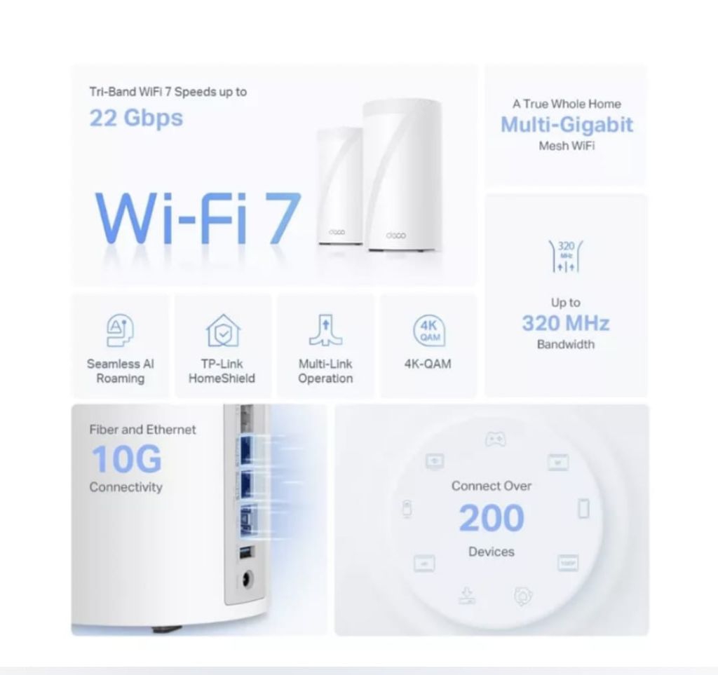 TP-Link Deco BE11000 / BE65 WiFi 7 AI Driven Mesh Wifi Router System ...