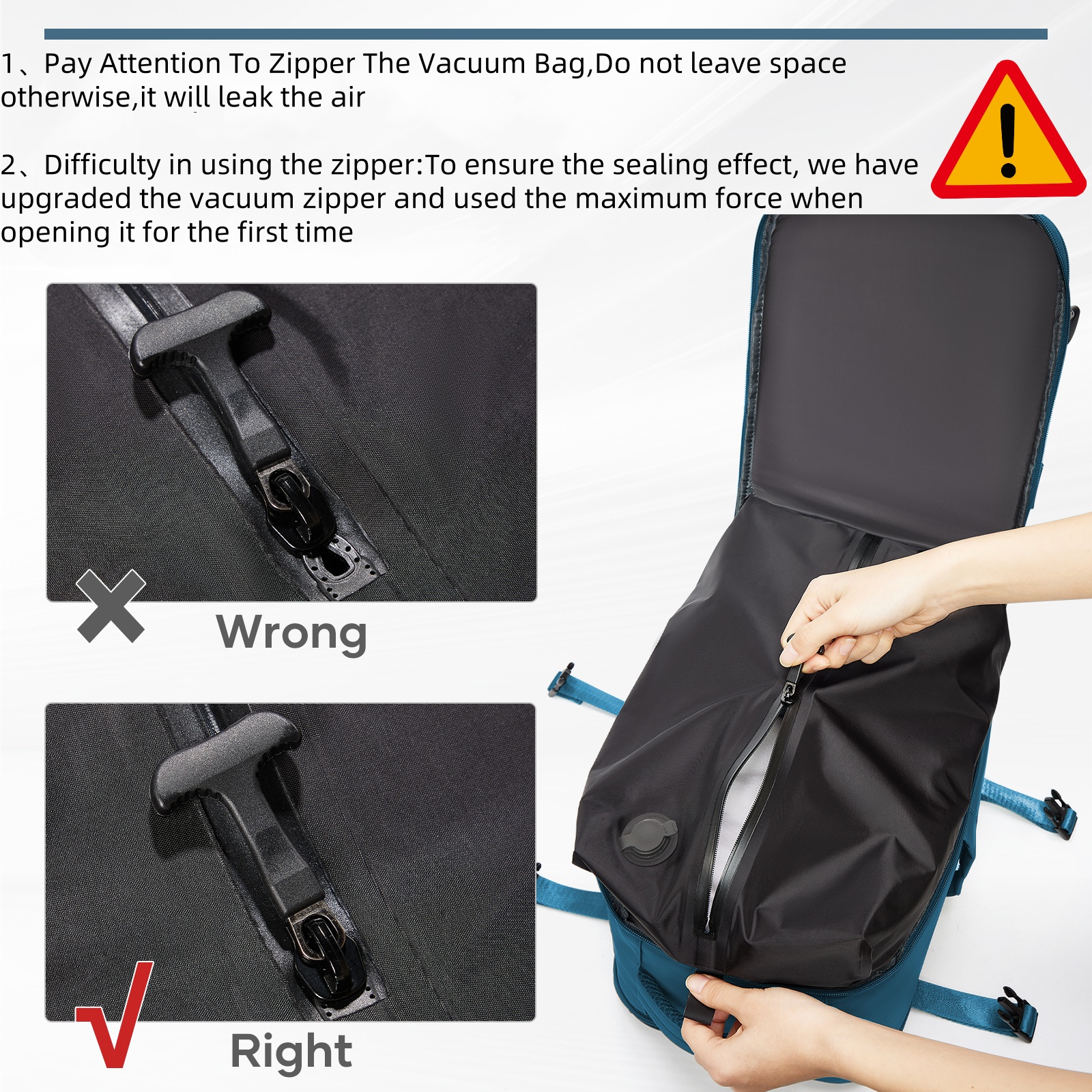 Vacuum Compression Travel Backpack with Pump, Waterproof Airback Carry-On for Men & Women, Large ...