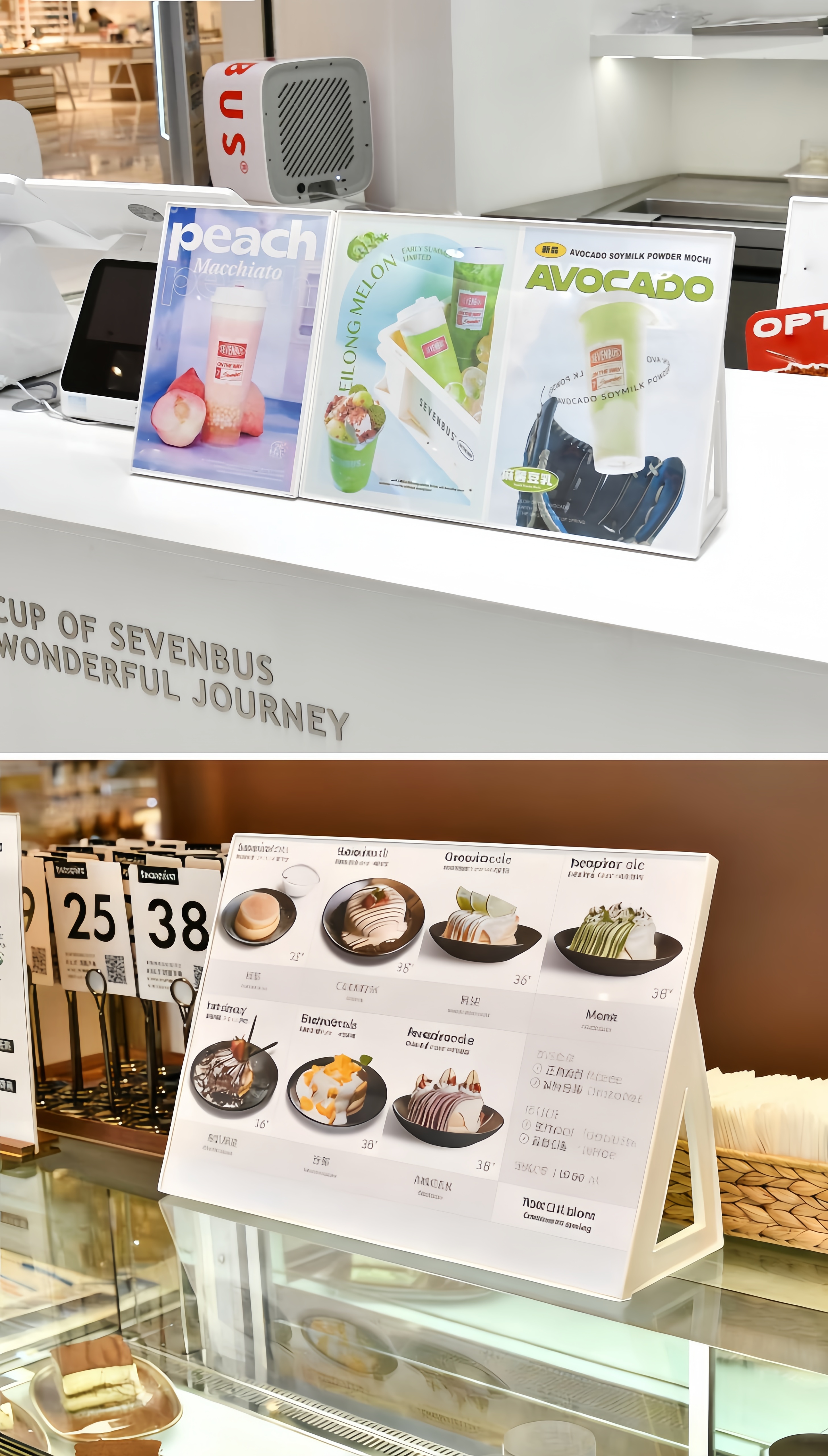 Acrylic Table Poster Stand Price Tag Sign Menu Display Frame Stand A4 ...