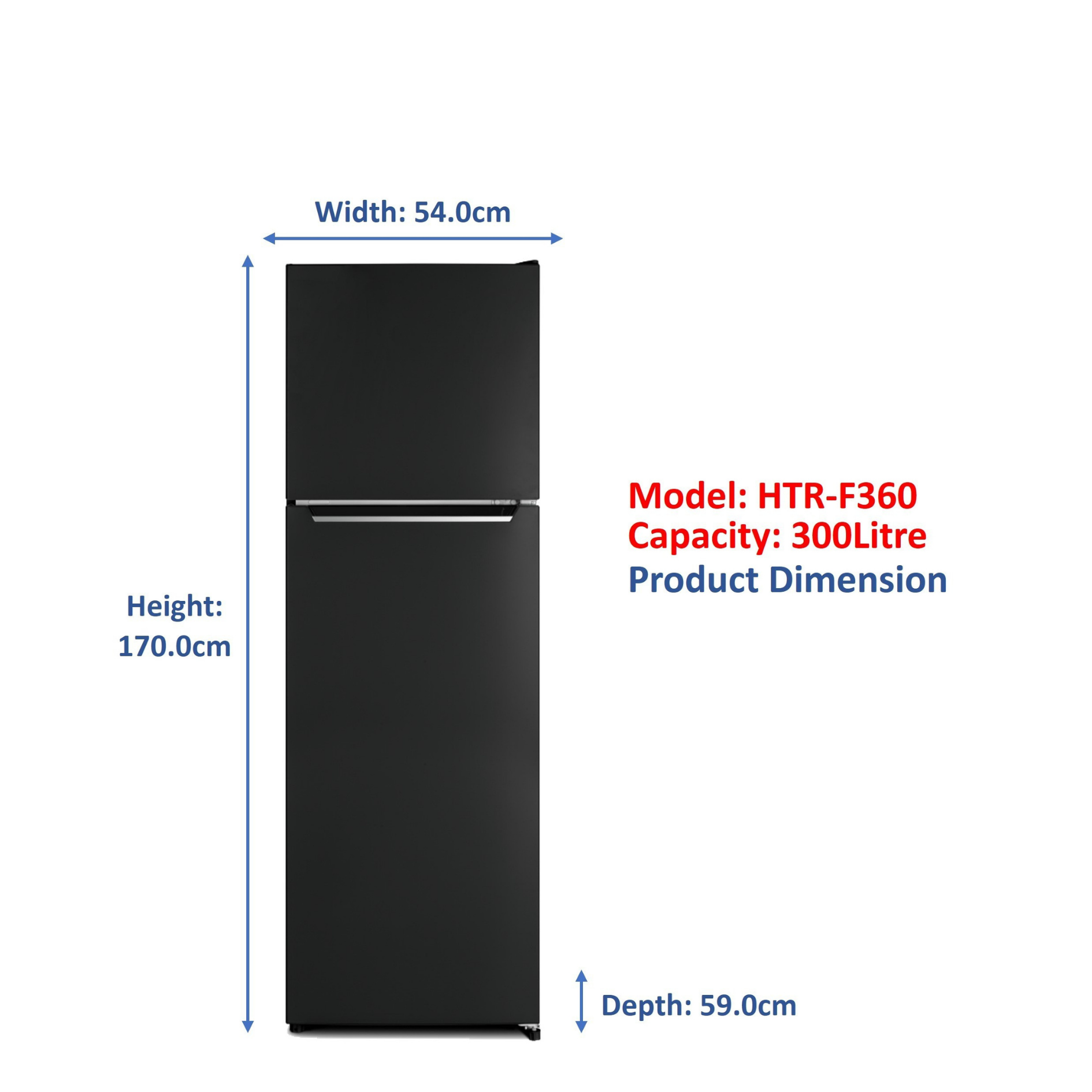 (Free Install + Free Shipping) Hitec Refrigerator | HTR-F360 | 300L ...
