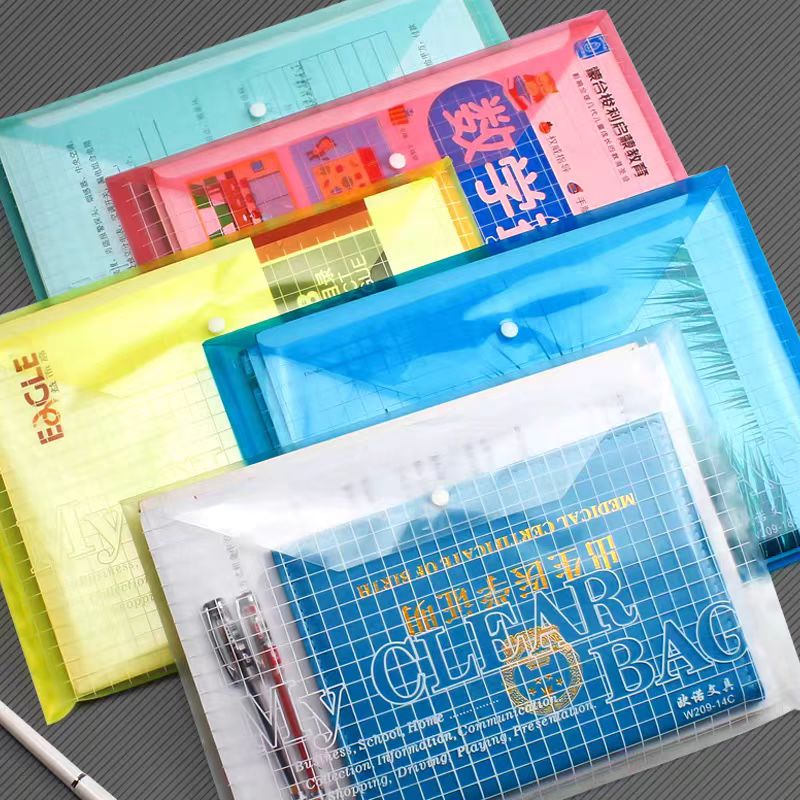 100 PCS A4 Plastic Button Files /Dokumen Folder Plastik A4/Poket Fail ...