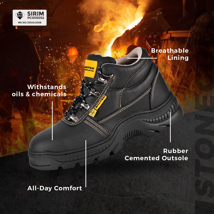 BOXTER Safety Shoes Mid Cut with Steel Toecap & Midsole Safety Shoes ...