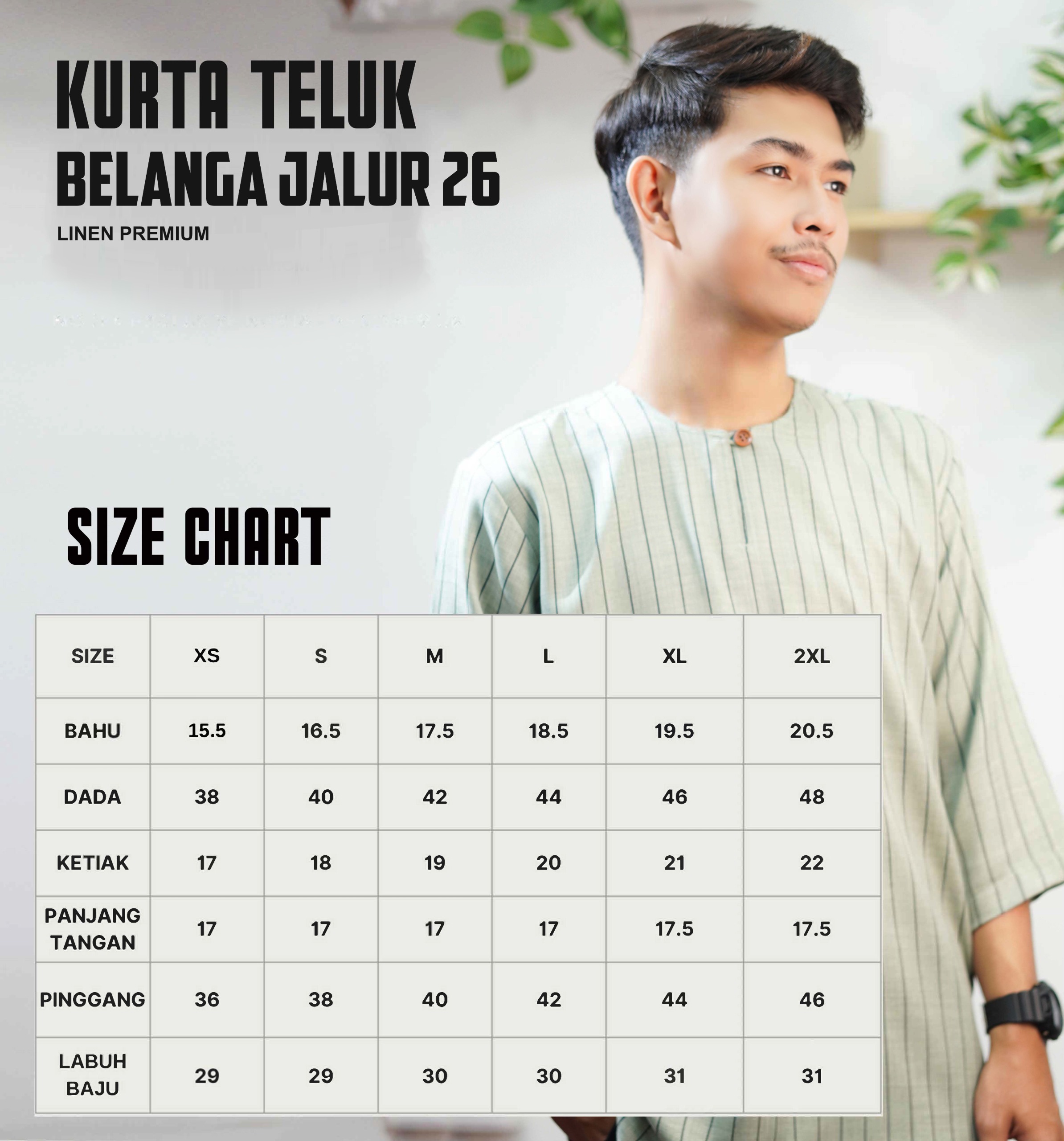 Kurta Teluk Belanga Jalur Tiga Suku 3 Suku Viscose Premium Linen Viral ...