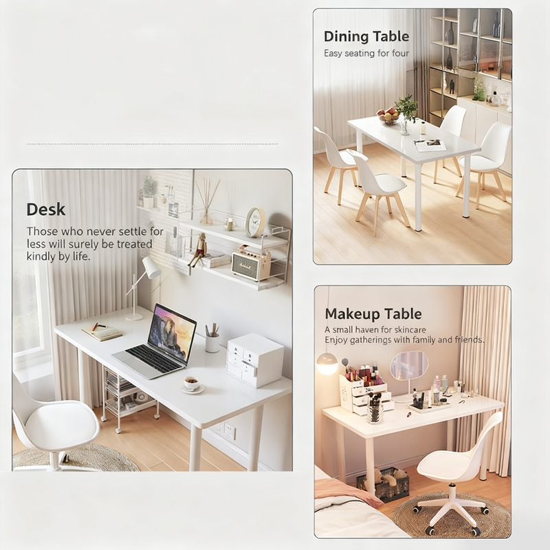White Study Table/Meja Belajar/Bedroom Writing Desk/Thickened Office ...