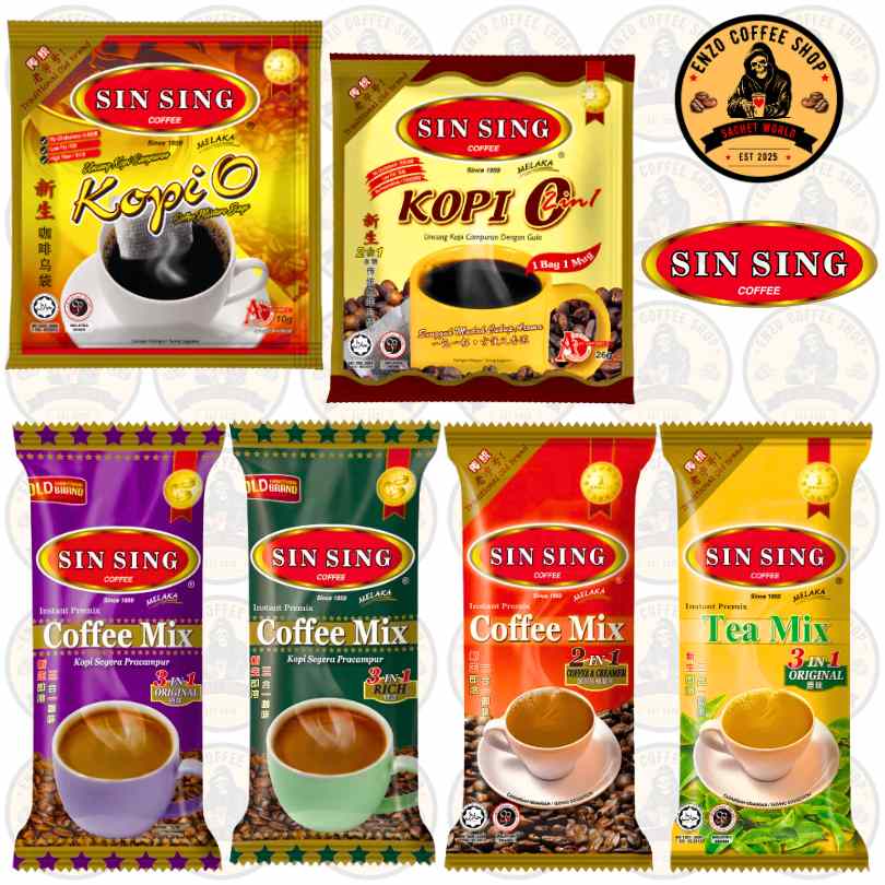 SIN SING COFFEE - KOPI O KOSONG, WITH SUGAR - COFFEEMIX ORIGINAL ...