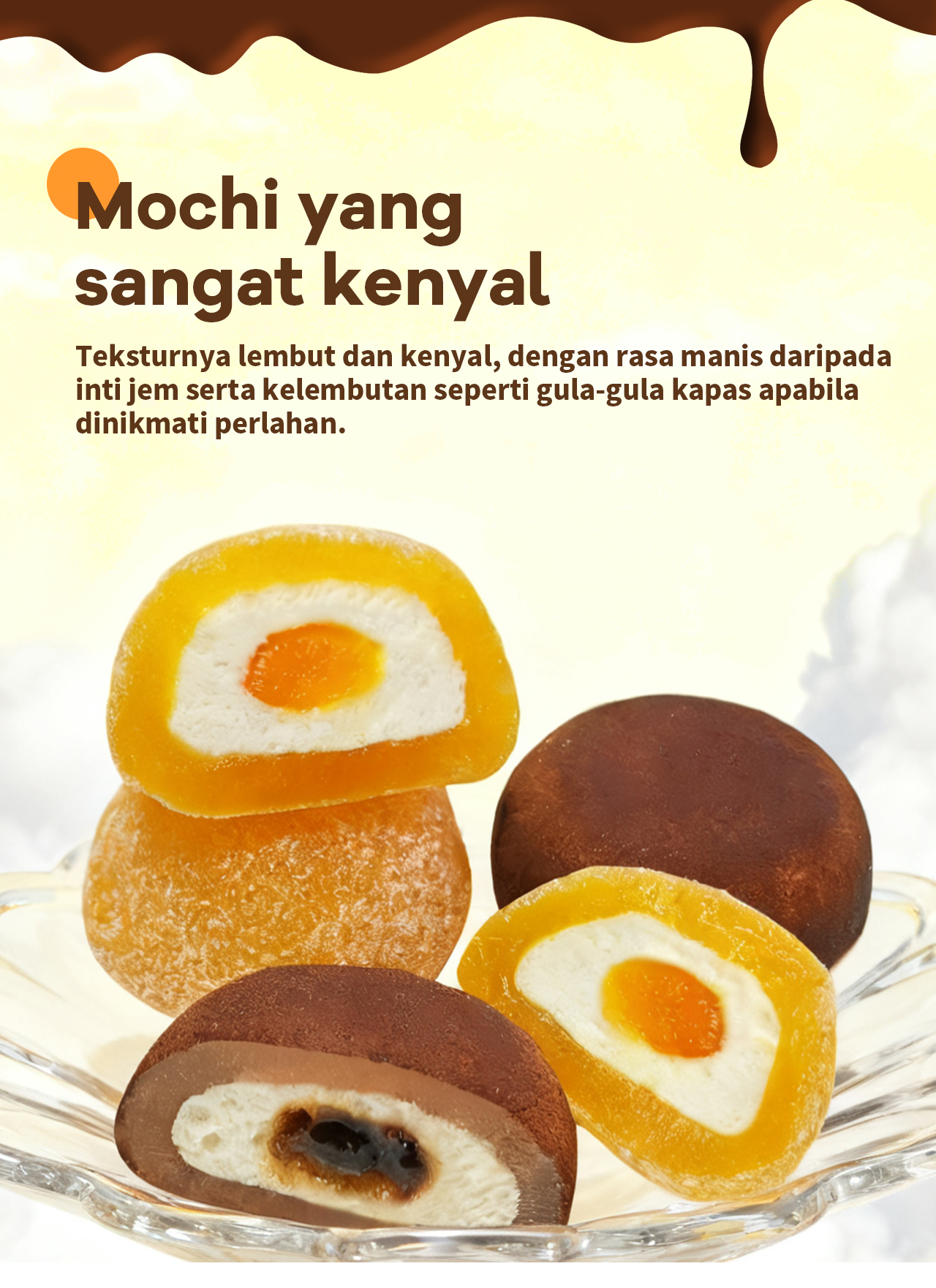 Coowy[COD]Mochi Perisa Coklat/Mangga dengan Inti Marshmallow Halal ...