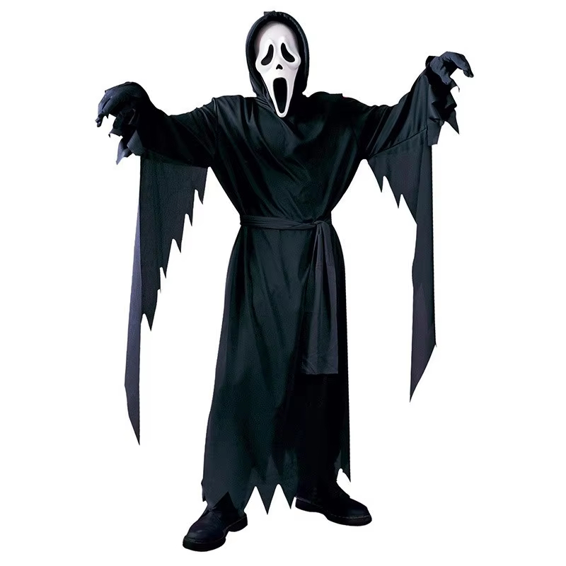 Halloween Hantu Ghost & Witch Mask - Long-Face Cosplay Party Costume ...