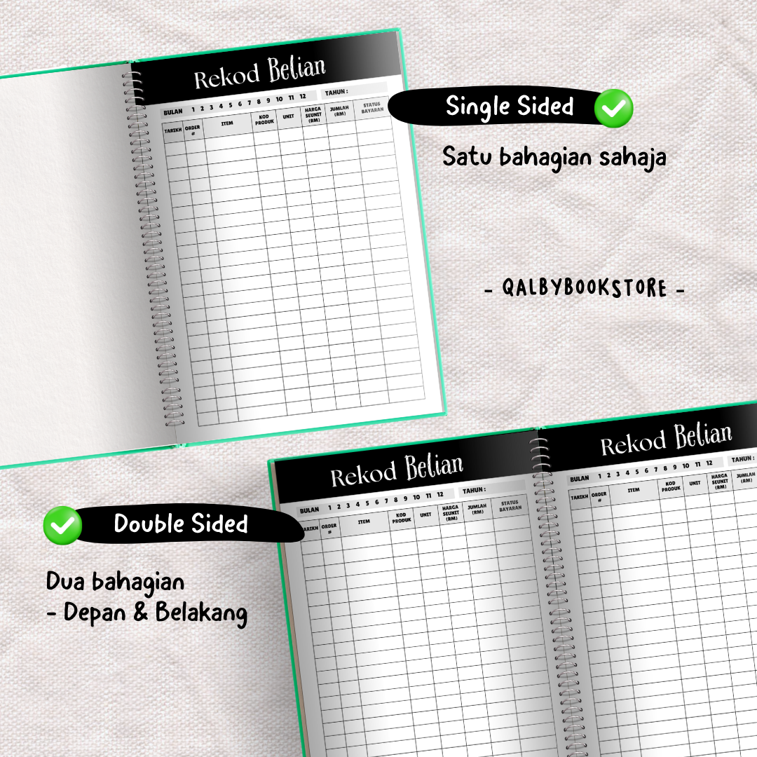 Buku Rekod Jualan Harian A4 Bisnes Online | Buku Bisnes | Sales Tracker ...