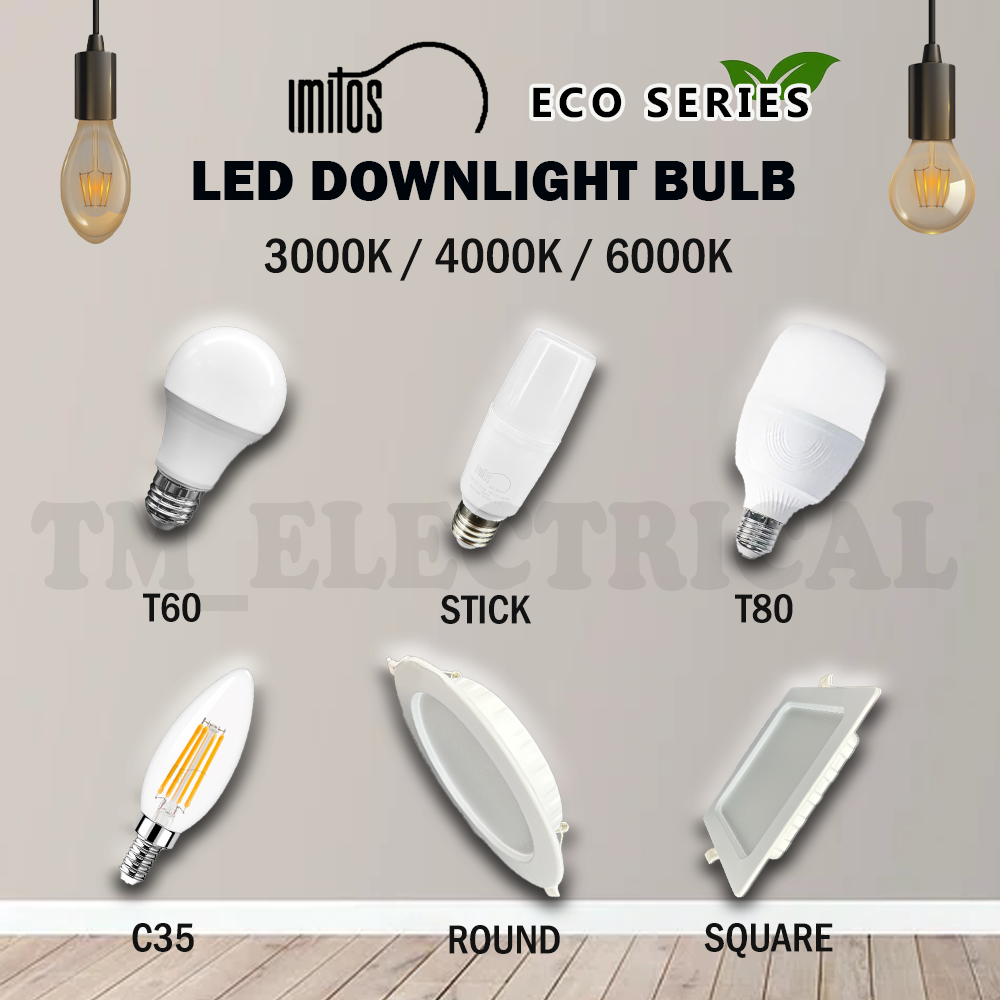 IMITOS LED ECO SERIES / LAMPU LED / EDISON 4W 5W 10W 12W 13W E27 LED BULB 3000K / 4000K / 6000K ...