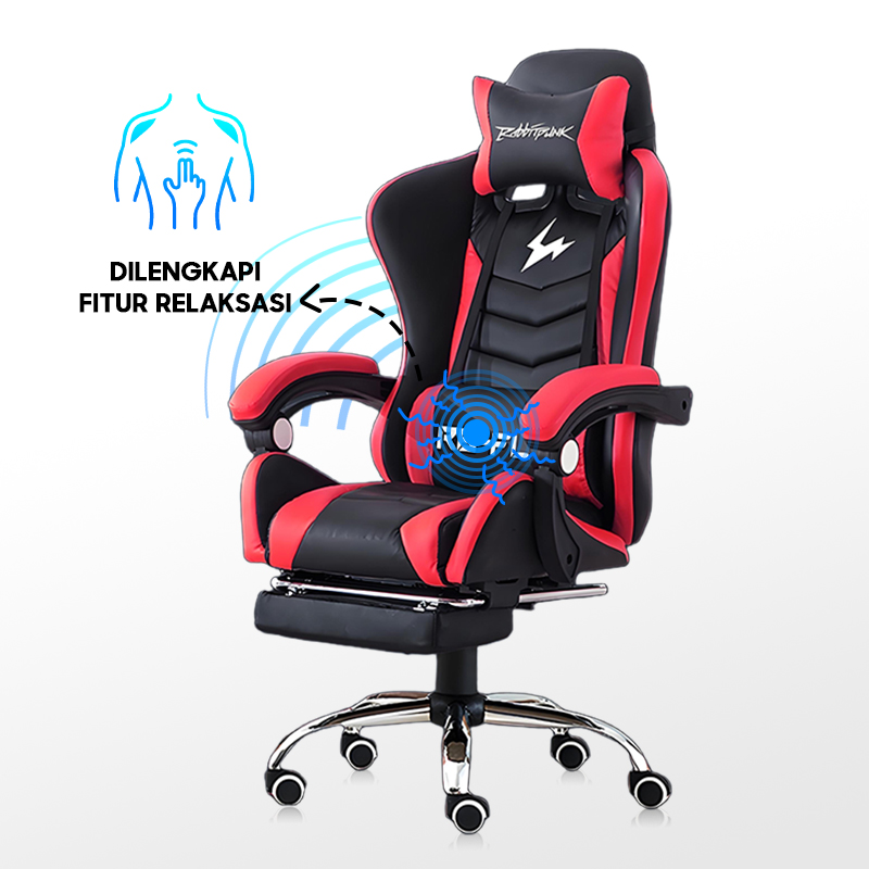 Ergonomic Large Electric Gaming Chair with Electric Massage Feature ...