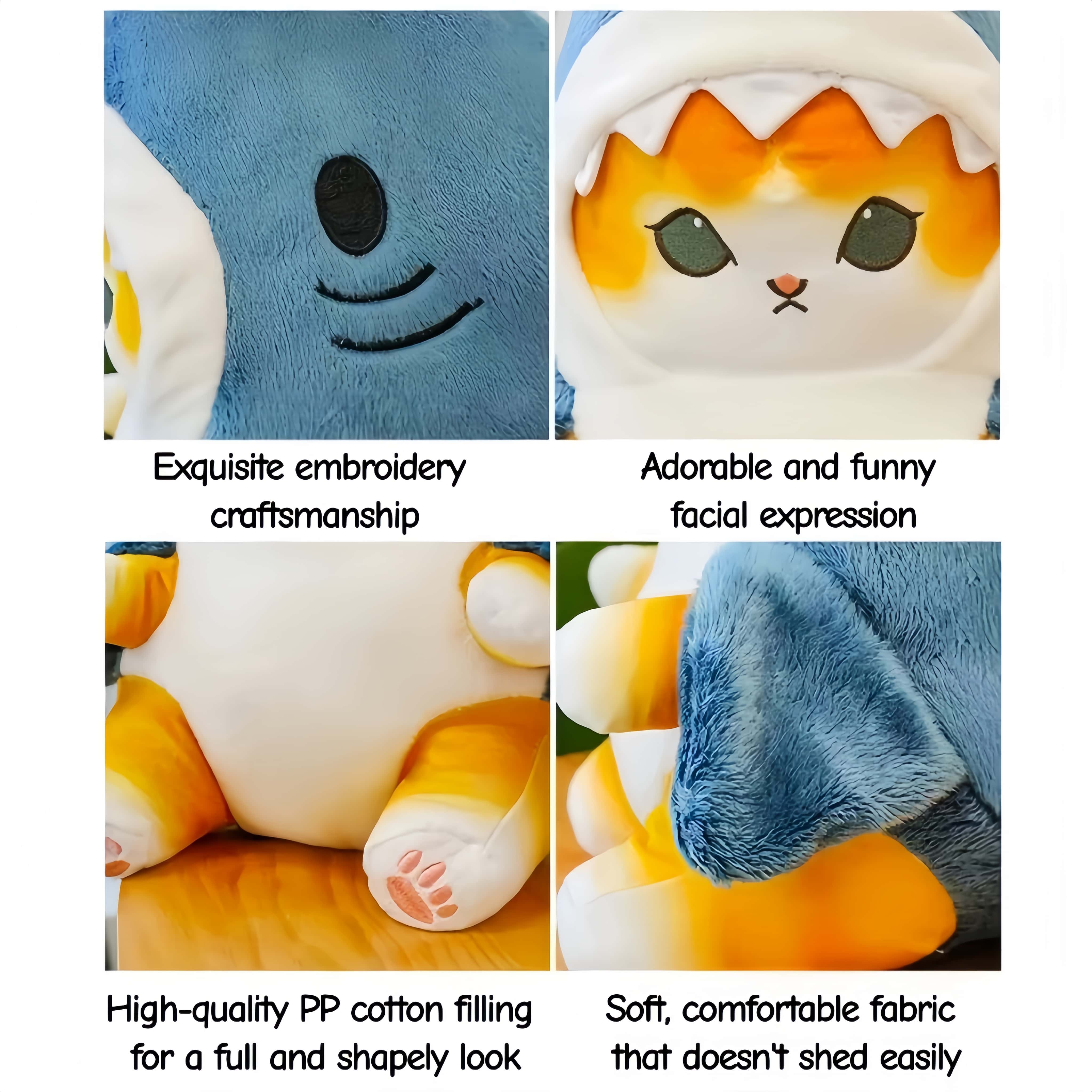 Cute Shark Cat Plush Toy Convert Doll Plush Toy Patung Softtoys Stuffed ...