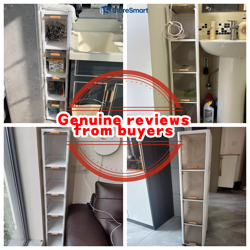 【StoreSmart】L20CM Plastic Gap Storage Cabinet Moving Rack Narrow ...