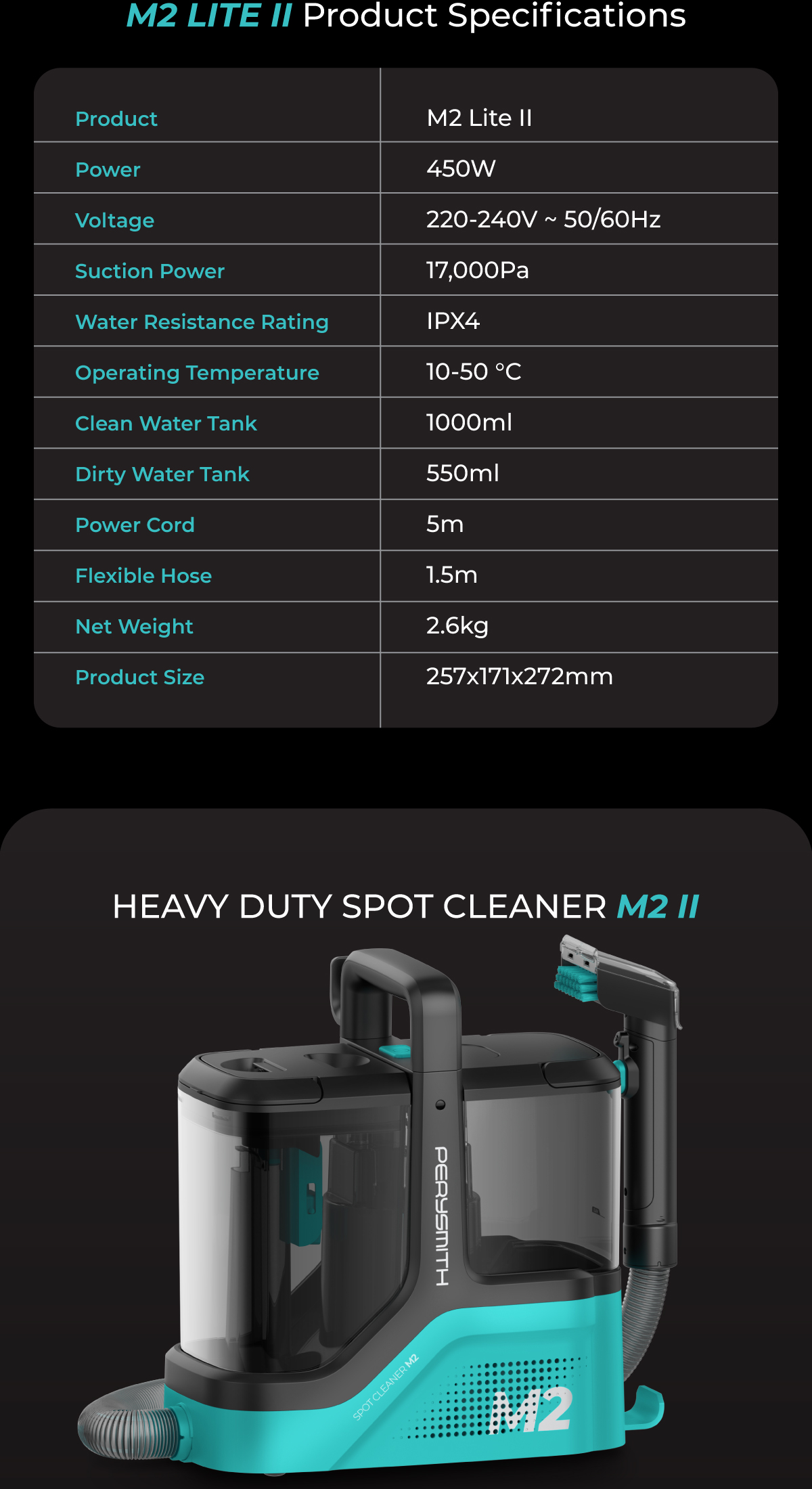 PerySmith M2 Lite / M2 II / M2 Pro Spot Cleaner CleanPro Series ...