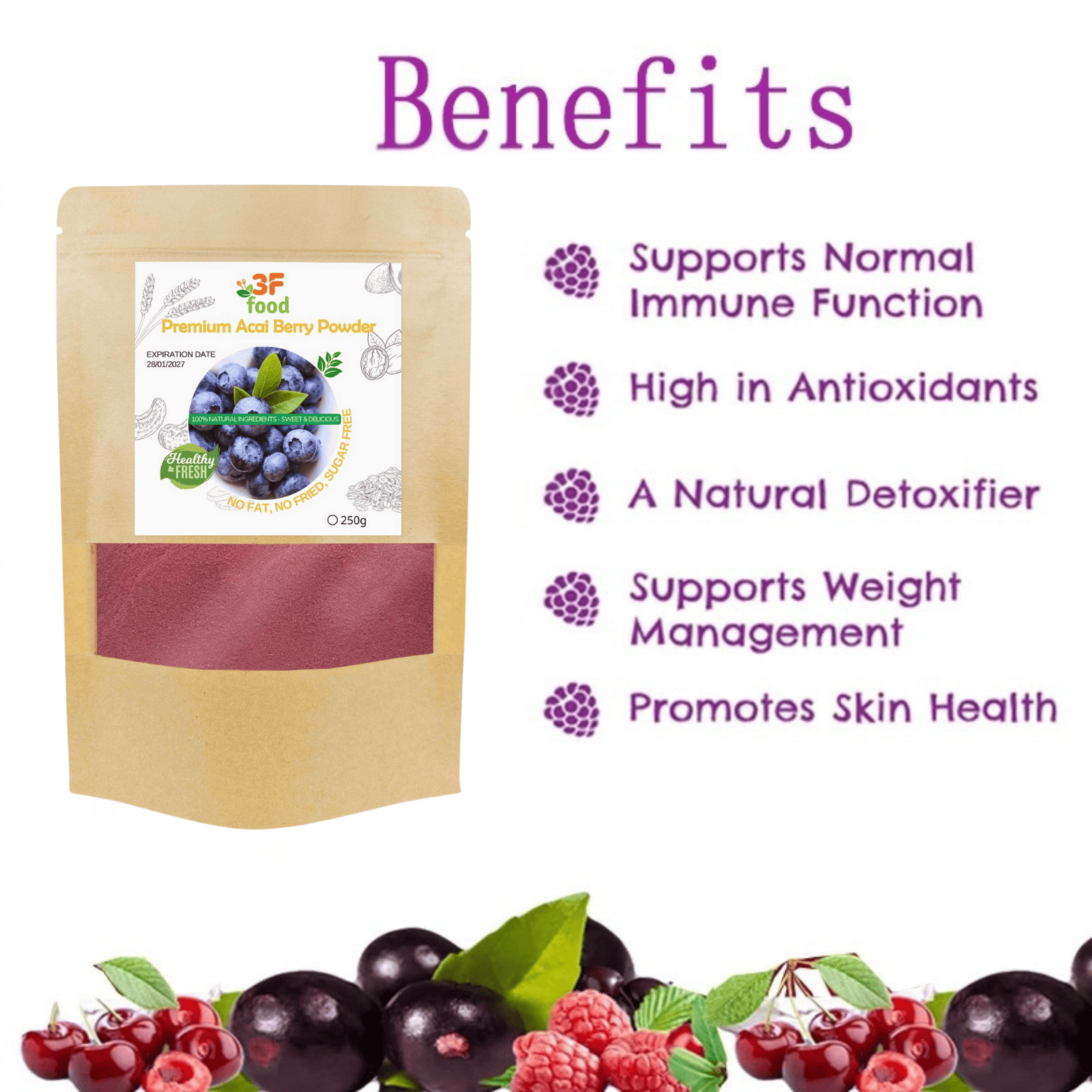 Acai Berry Organic Mixed Berry Powder Beverage Juice Beauty Drink Juice ...