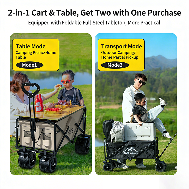 WTHB 400L Outdoor Wagon Trolley Heavy Duty Foldable Camping Cart ...