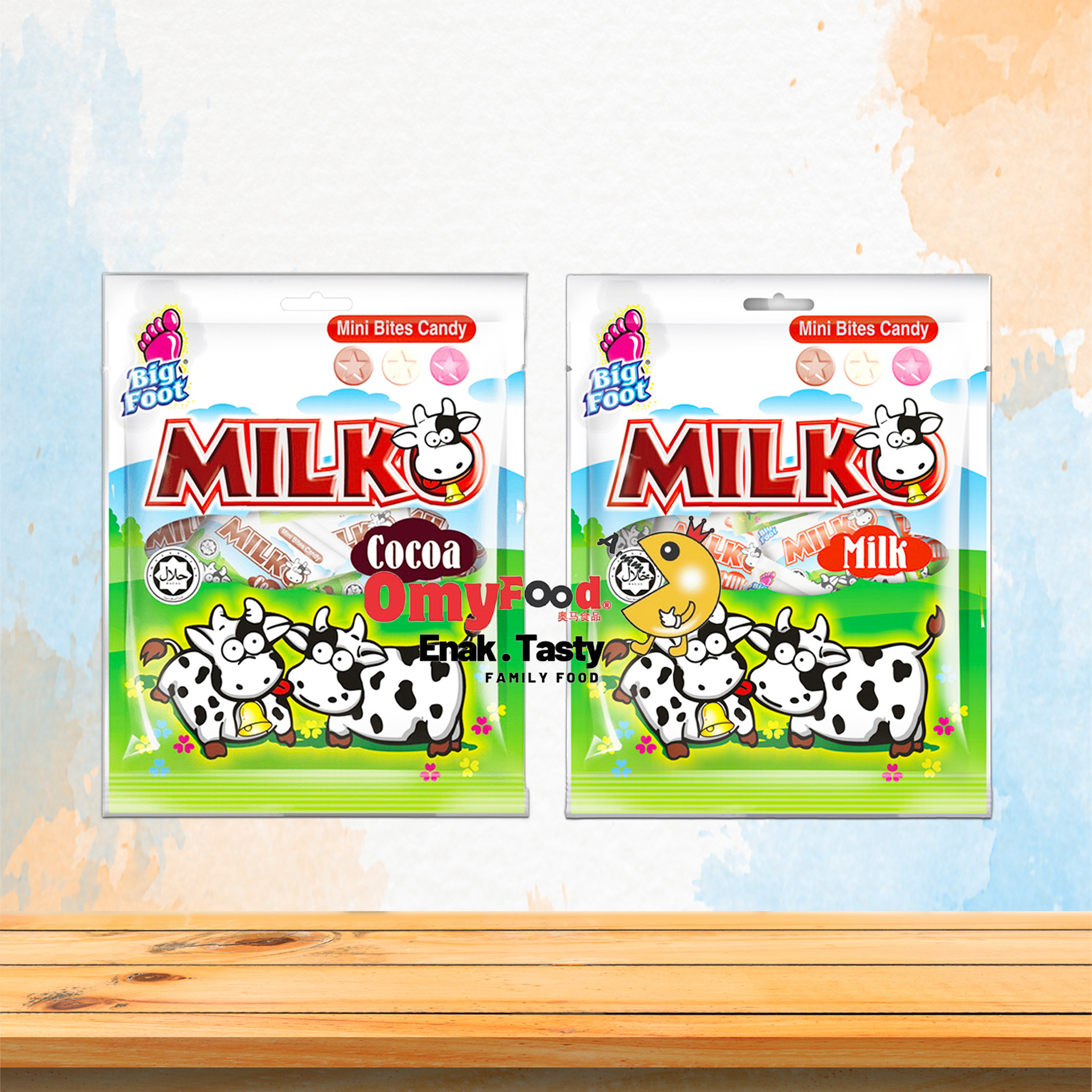 60g Big Foot Milko Mini Bites Candy [Cocoa / Milk][OmyFood] | Shopee ...