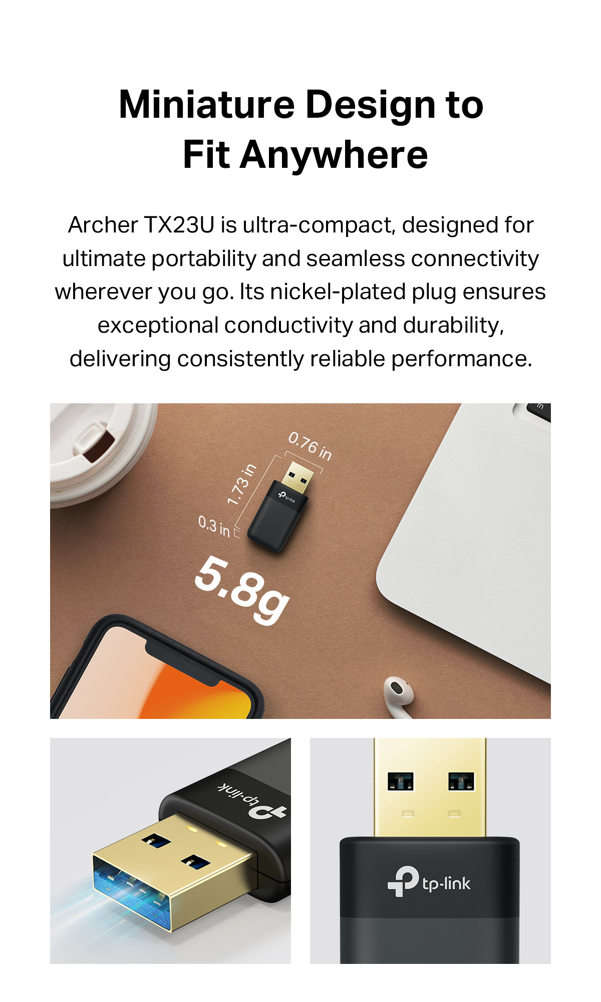 TP-Link Archer TX23U AX1800 Mini Wifi 6 Wireless USB Adapter | Shopee ...