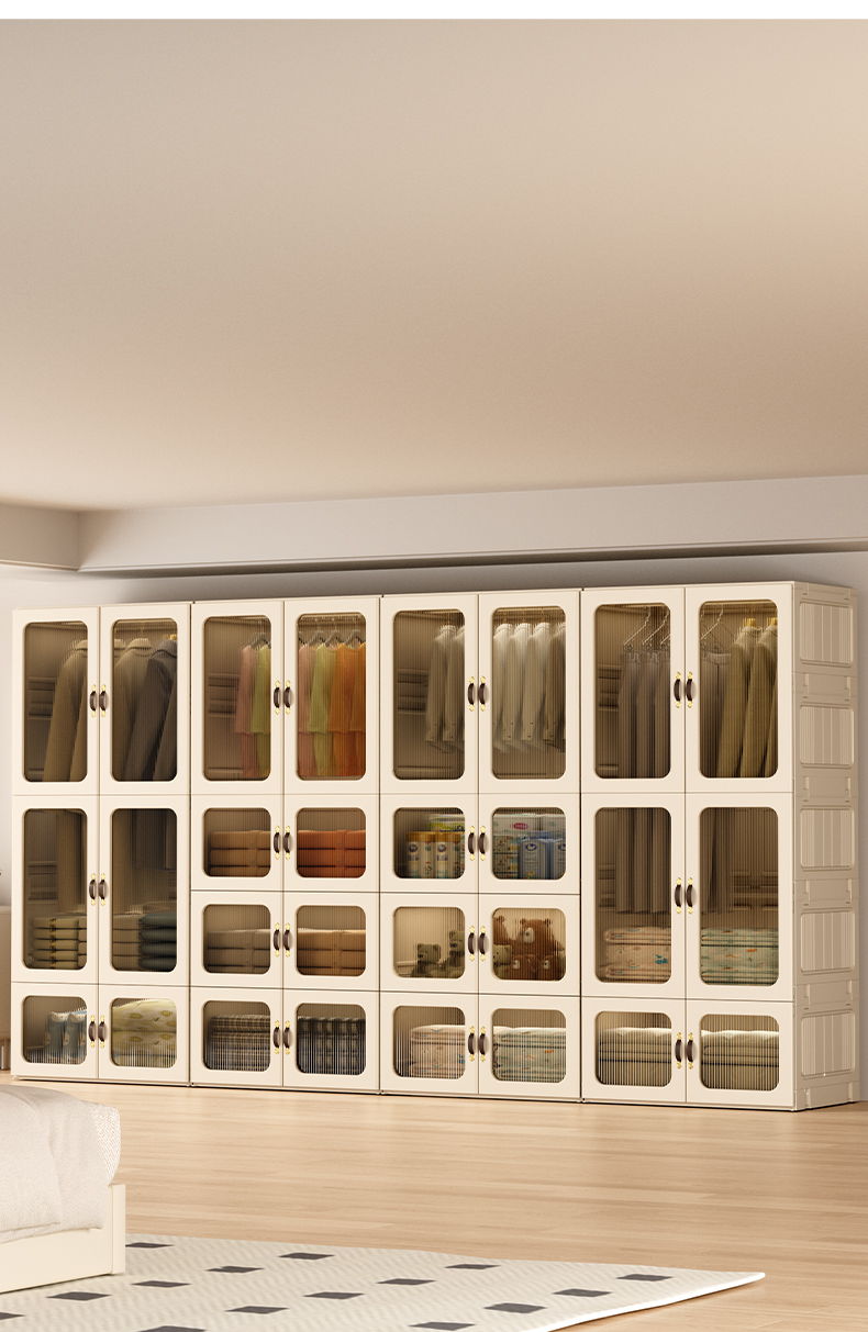 Stackable Modular Wardrobe 50cm Deep Dustproof Adult Closet Large ...
