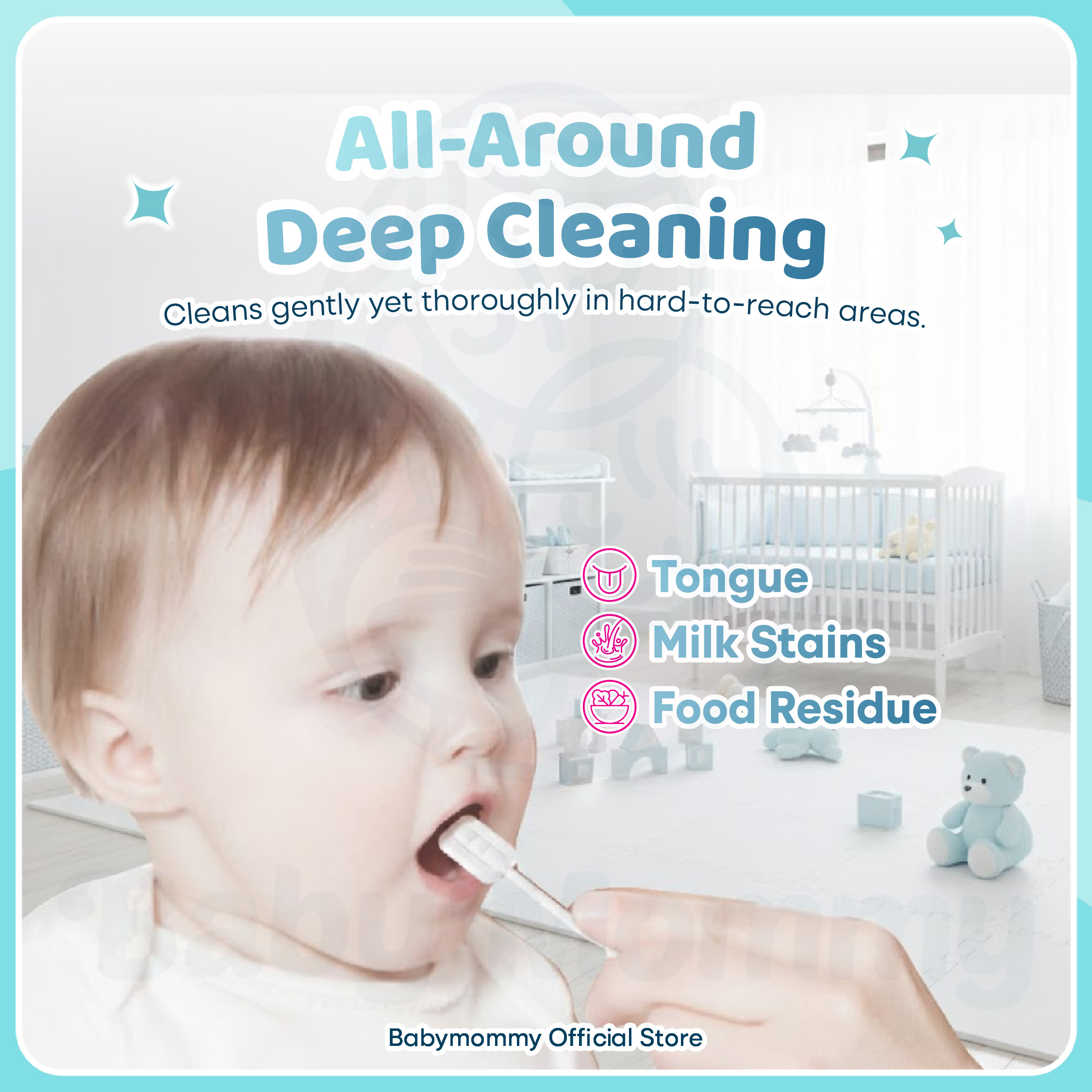 Babymommy👶Upgraded Baby Cotton Swab Mouth Tongue Cleaner Oral Cleaner ...