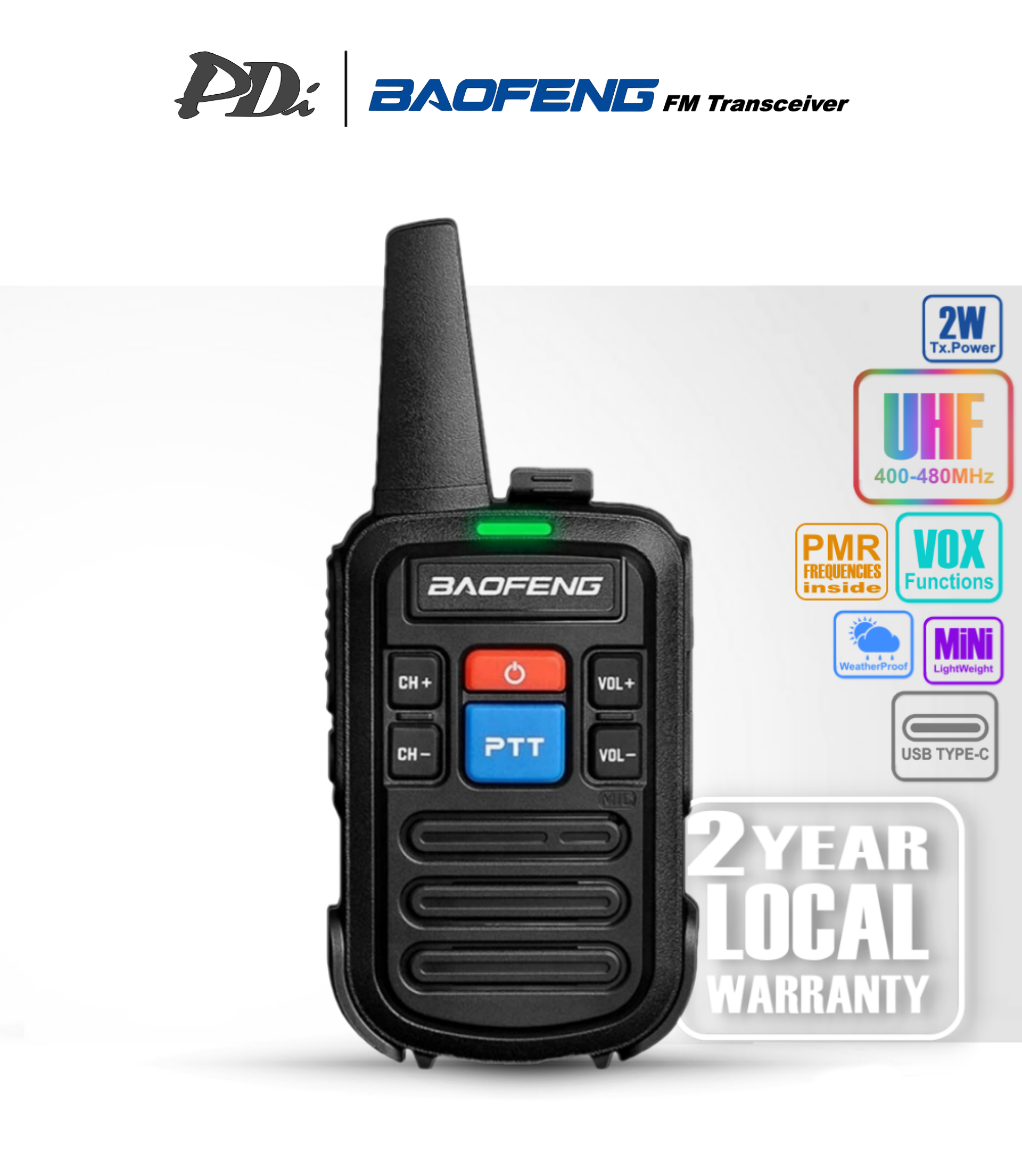 BAOFENG Mini Portable Two-Way Radio (2W/Type-C) BF-C50 | Shopee Malaysia