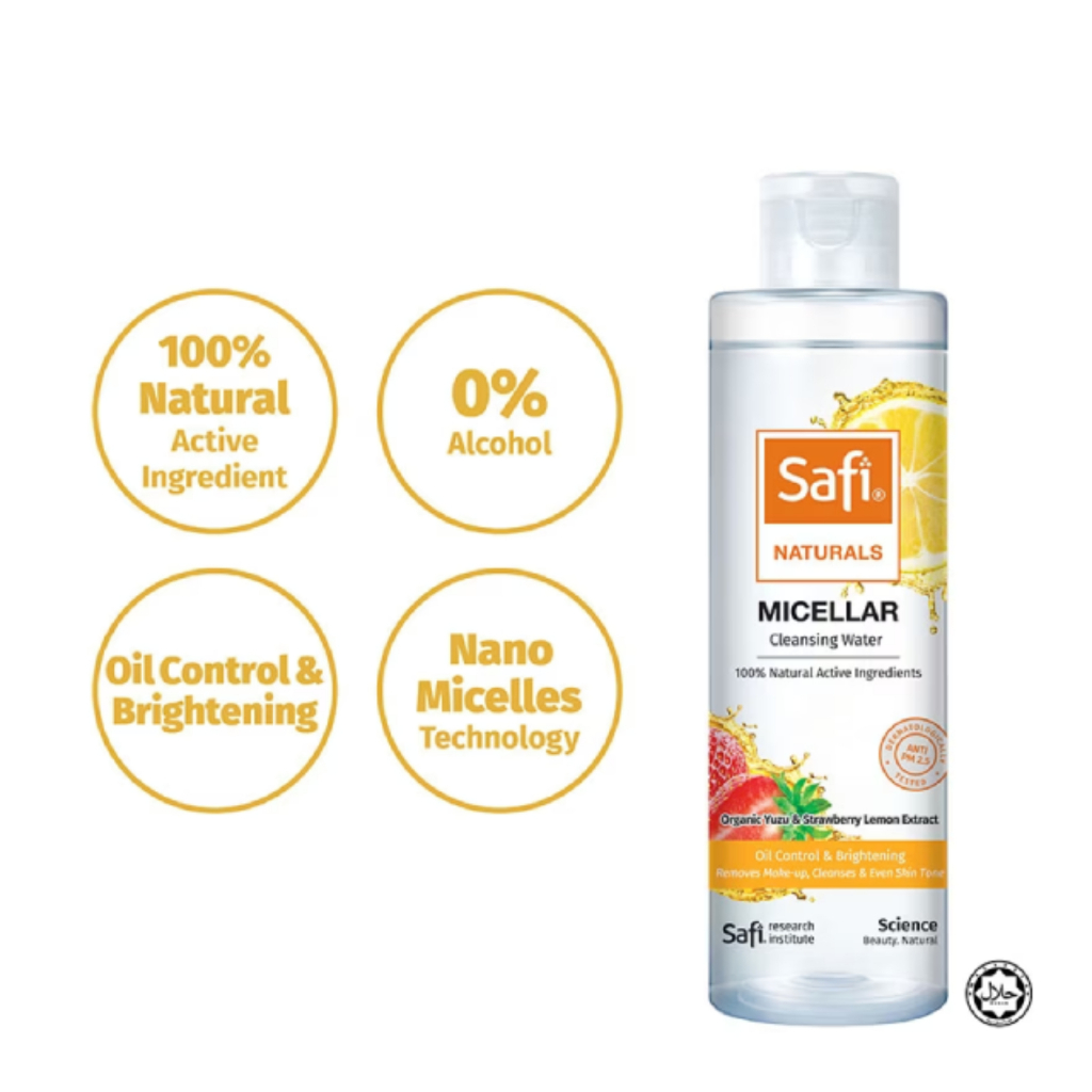 SAFI Naturals Micellar Cleansing Water Yuzu & Strawberry Lemon 200ml ...