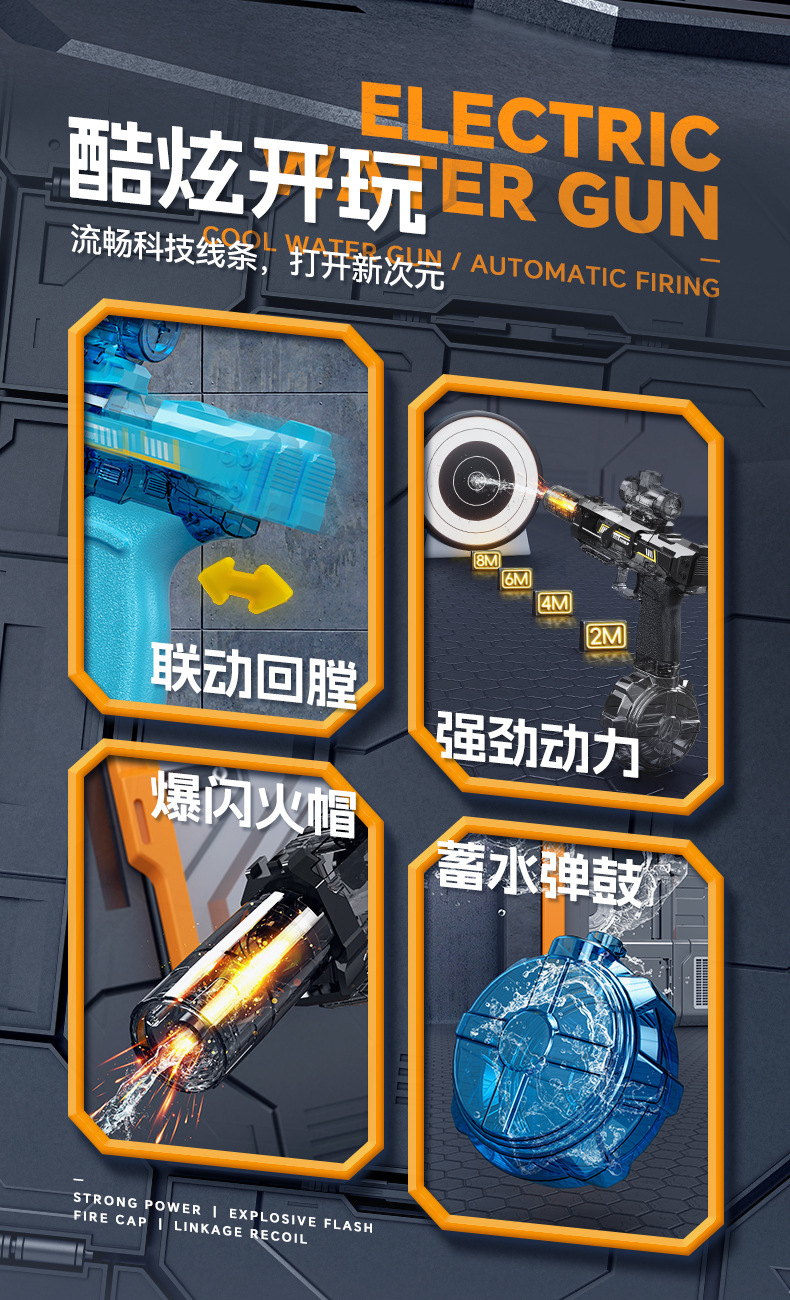 [Hot] Ice Rat Electric Continuous Firing Water Gun Toy With LED Flame ...