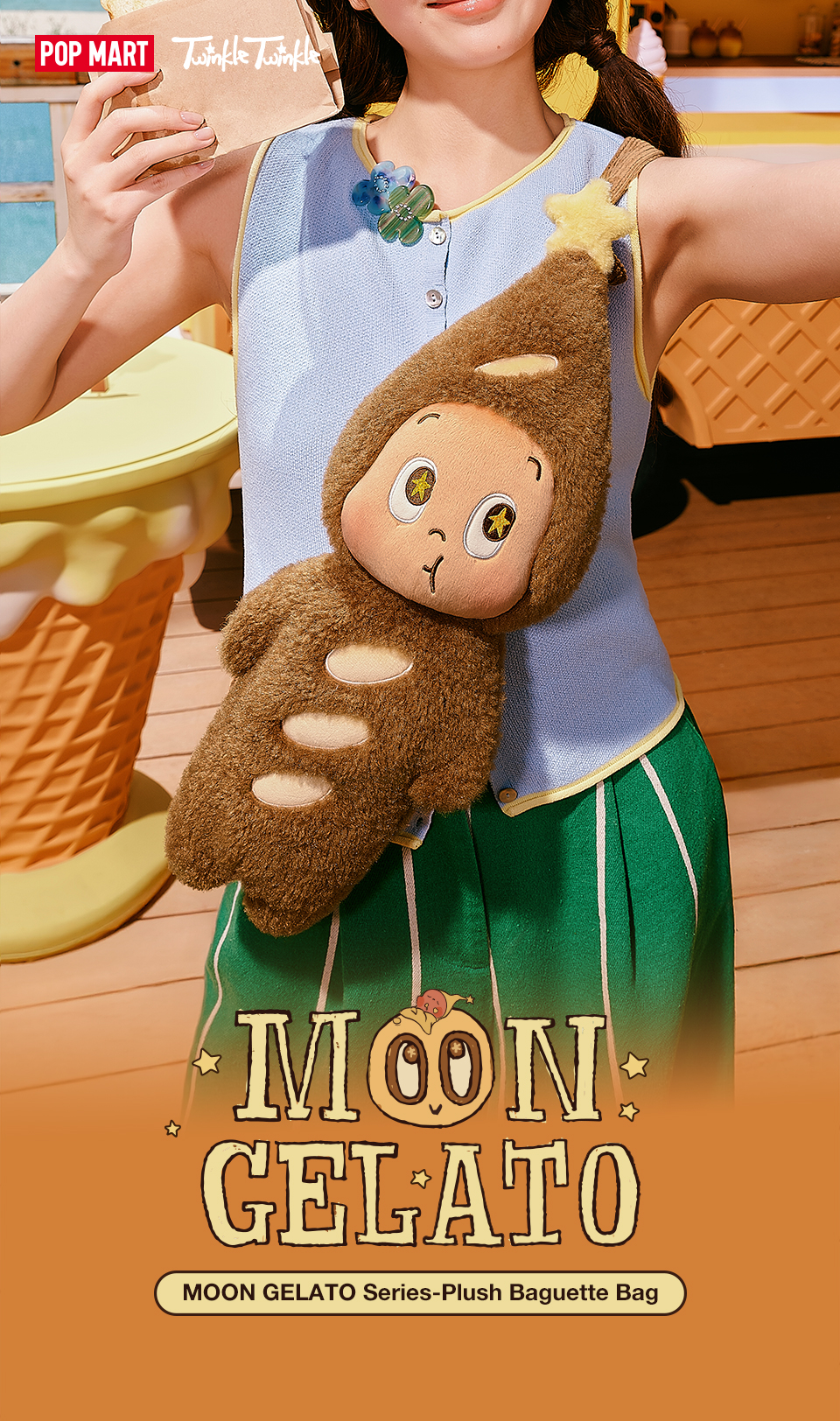 POP MART Twinkle Twinkle MOON GELATO Series-Plush Baguette Bag | Shopee ...
