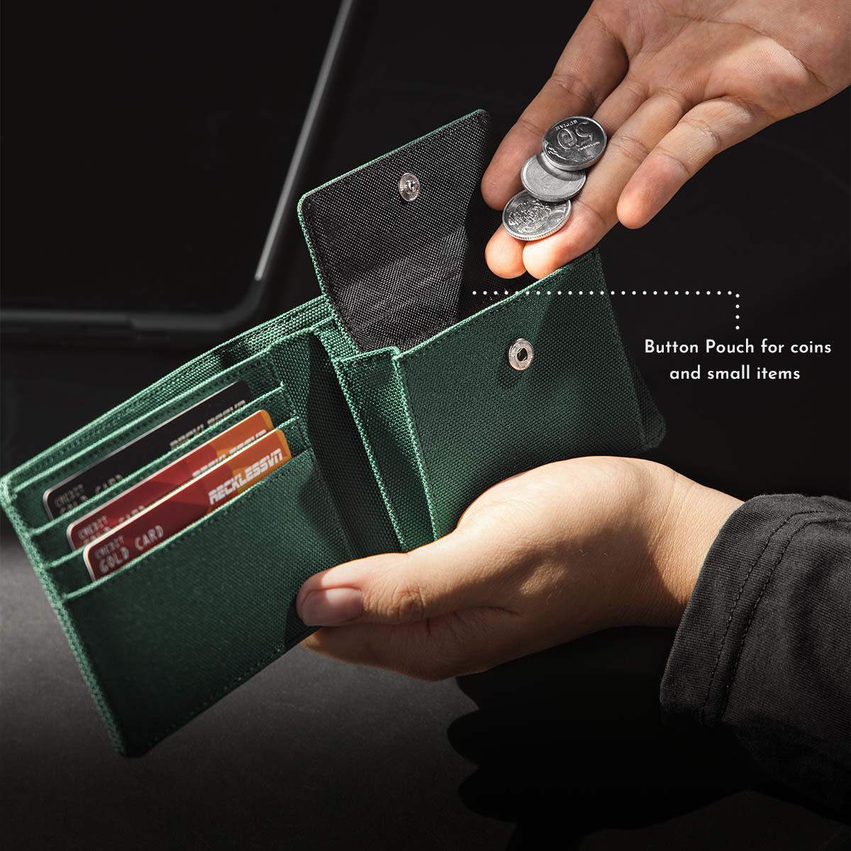 Reckless Coin Bifold Wallet Unisex - Bifold Wallet For Men - Water ...